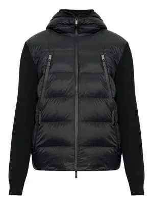 MONCLER MONCLER Hybrid Down Jacket With Quilted Front And Knit Sleeves