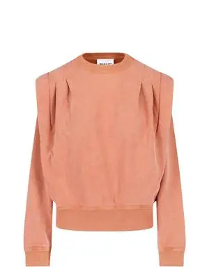 MARANT ETOILE MARANT ETOILE Pleated Shoulder Crewneck Sweatshirt Orange