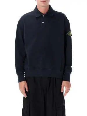Stone Island Long Sleeve Polo Shirt - Blu