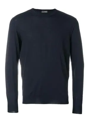 DRUMOHR DRUMOHR Fine-Knit Crew Neck Sweater Navy