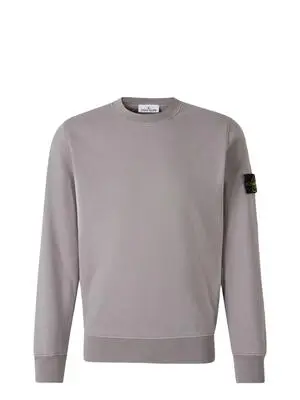 Stone Island Inspired Garment-dyed Sweatshirt For - Grey