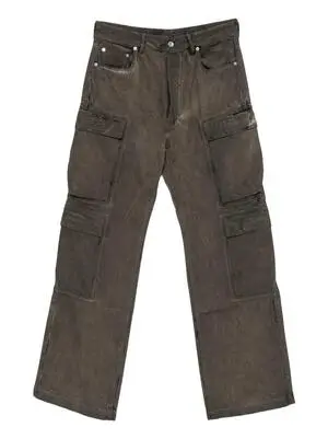 Rick Owens Low-rise Loose-fit Cargo Jeans - Grigio
