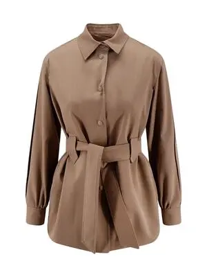 Max Mara MAX MARA Belted Wool Jacket Hazelnut