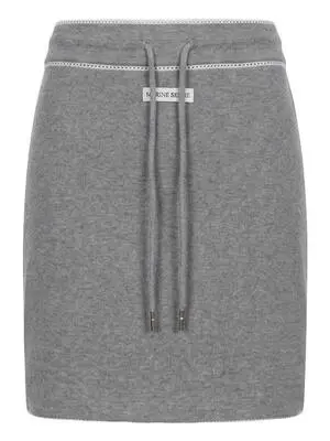 MARINE SERRE Mini Skirt With Drawstring Waist - Grey