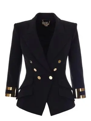 Elisabetta Franchi Tailored Double-breasted Blazer Jacket - Nero