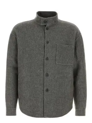 Giorgio Armani Silk & Cashmere Blend Overshirt - Grey