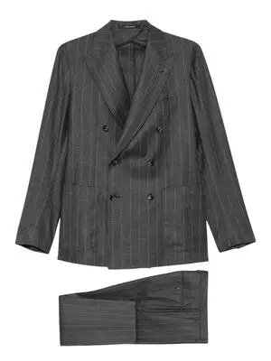 Tagliatore Pinstripe Double-breasted Suit - Grey