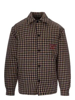 Drole De Monsieur Check Button-up Overshirt - Beige