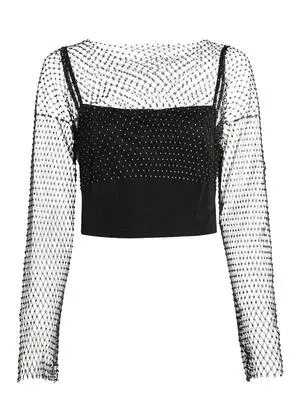 KARL LAGERFELD Karl Lagerfeld Jeans Embellished Mesh Top