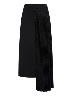 Karl Lagerfeld Asymmetric Sequin Skirt - Black