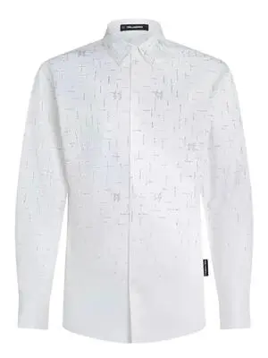 Karl Lagerfeld Monogram Rhinestone Shirt - White