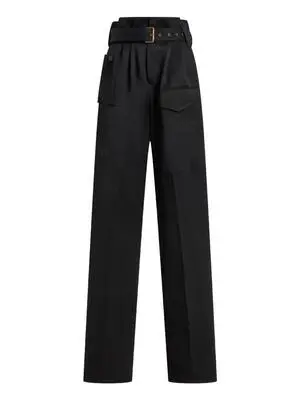 ETRO ETRO Straight-Leg Wool Trousers With Belt And Pockets