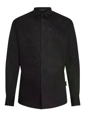 Karl Lagerfeld Monogram Rhinestone Shirt - Black