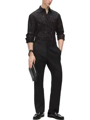 Karl Lagerfeld Monogram Rhinestone Shirt - Black