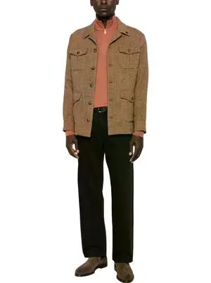 GRAN SASSO Herringbone Wool Jacket - Brown