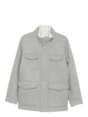 GRAN SASSO Shearling-collar Utility Jacket - Grey