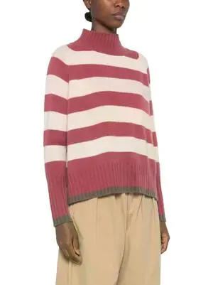 BEYOU BeYou Striped Wool Sweater Pink