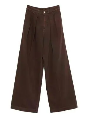 NINE:INTHE:MORNING Giordana Pleated Wide-leg Trousers - Brown