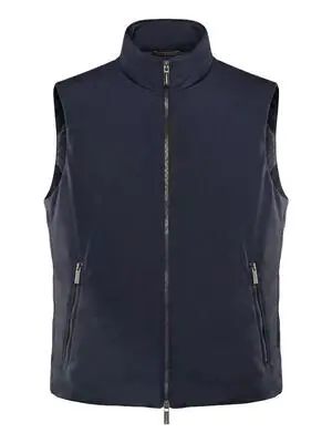 MOORER Zip-up Gilet - Blue