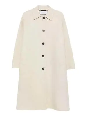 Harris Wharf London Button-fastening Raglan-sleeve Coat - Neutrals