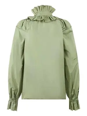 Alberta Ferretti Ruffled High-neck Blouse - Green