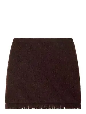 Alanui Fringed Mini Skirt - Brown