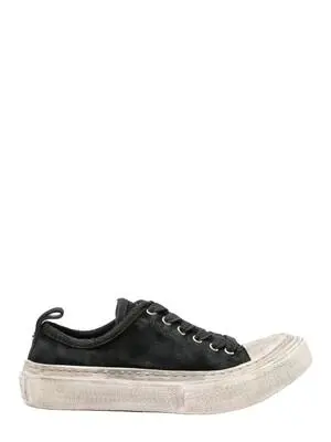 ANN DEMEULEMEESTER Distressed Effect Lace-up Sneakers - Black