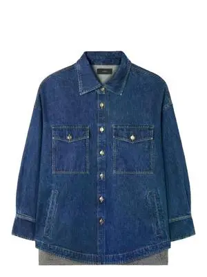 Alanui Tex-hawaii Jacquard-knit Denim Jacket - Blue