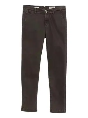Jacob Cohen Logo-patch Straight-leg Trousers - Brown