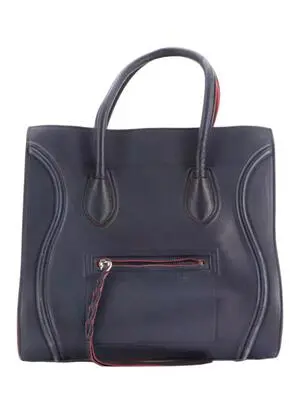 Celine Grainy Leather Medium Tote Bag - Blue