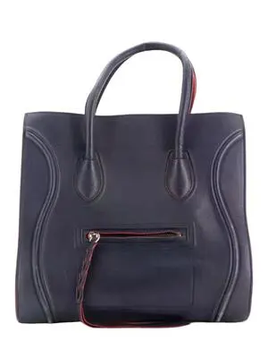 Celine Grainy Leather Medium Tote Bag - Blue