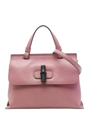 Gucci Calfskin Bamboo Daily Satchel - Pink