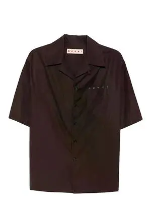 Marni Logo-print Short-sleeve Shirt - Brown