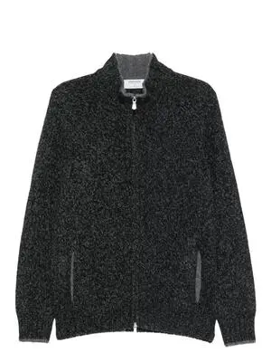 GRAN SASSO Zip-up Wool Cardigan - Black