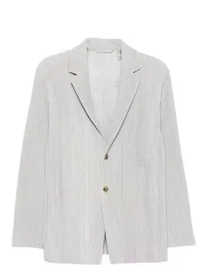 Issey Miyake Pleated Notched-lapel Blazer - Grey
