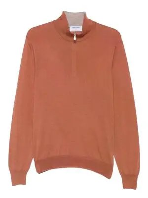 GRAN SASSO Quarter-zip Knitted Sweater - Orange