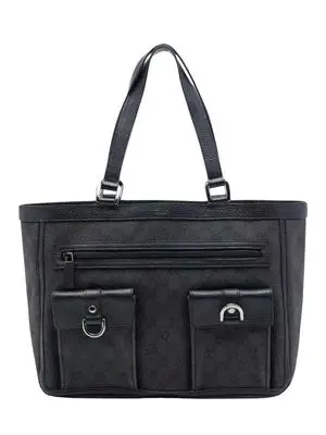 Gucci Gucci GG Denim Abbey D Ring Pocket Tote Bag Grey