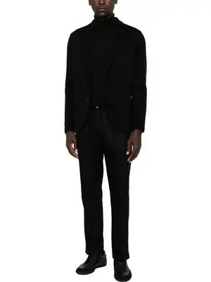 GRAN SASSO Wool Single-breasted Blazer - Black
