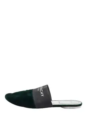 GIVENCHY Givenchy Logo-Strap Velvet Flat Mules