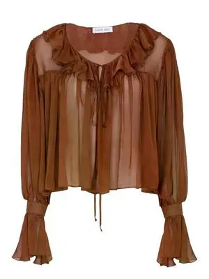 Raquel Diniz Camille Ruffled Blouse - Brown