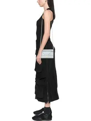 Dior Microcannage Diorama Wallet On Chain Crossbody Bag - Silver