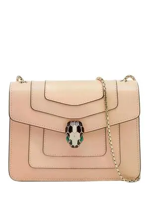 BVLGARI Serpenti Forever Flap Shoulder Bag Neutrals