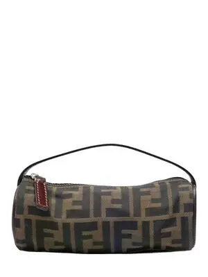 Fendi Zucca Canvas Barrel Pochette Handbag - Brown