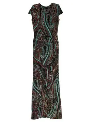 Etro Paisley Print Maxi Dress - Green