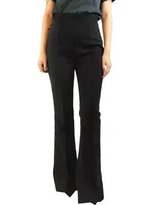 Marni Flared High-waist Trousers With Pressed Crease - Black