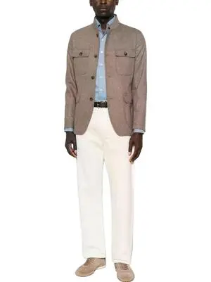 GRAN SASSO High-neck Four-pocket Jacket - Brown