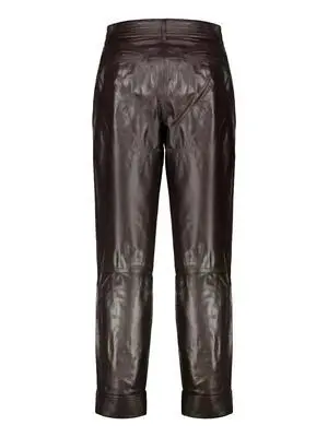 MOORER Sabrina Leather Trousers - Brown