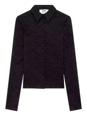MSGM Crinkled-effect Ruffled Shirt - Black