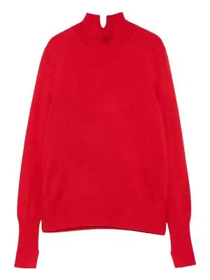Pinko High-neck Logo Patch Sweater - Red