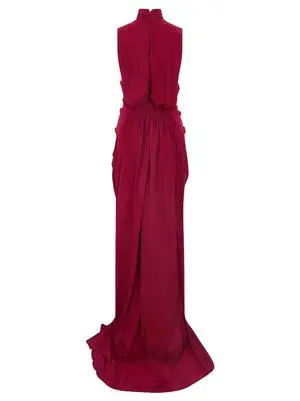 ALBERTA FERRETTI Alberta Ferretti Draped Buckled-Strap Maxi Dress